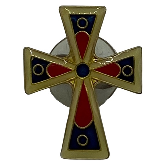 Vintage | Jewelry | Vintage 987 Cross Church Enamel Pin | Poshmark